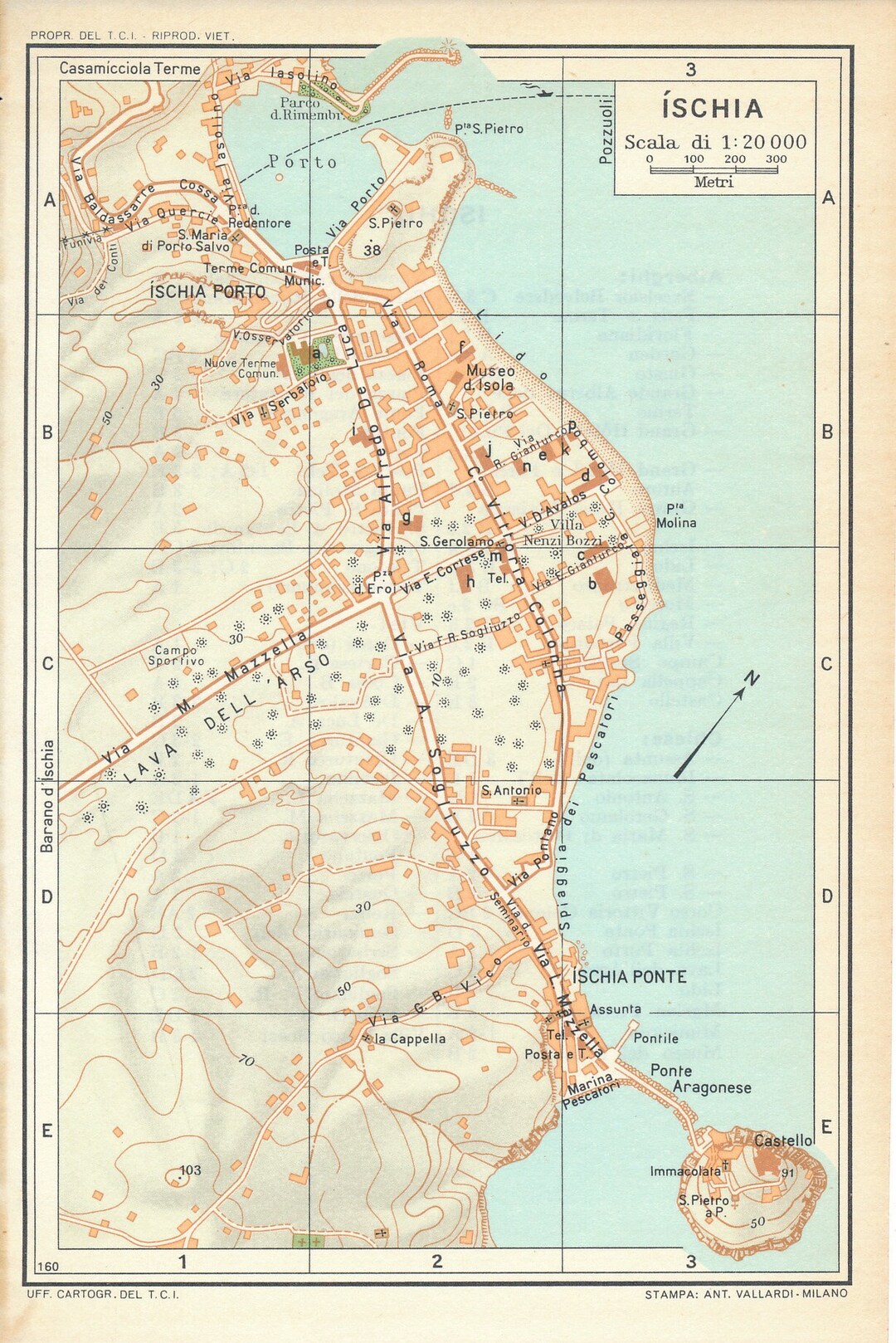 1960 Ischia Italy Vintage Map - Etsy