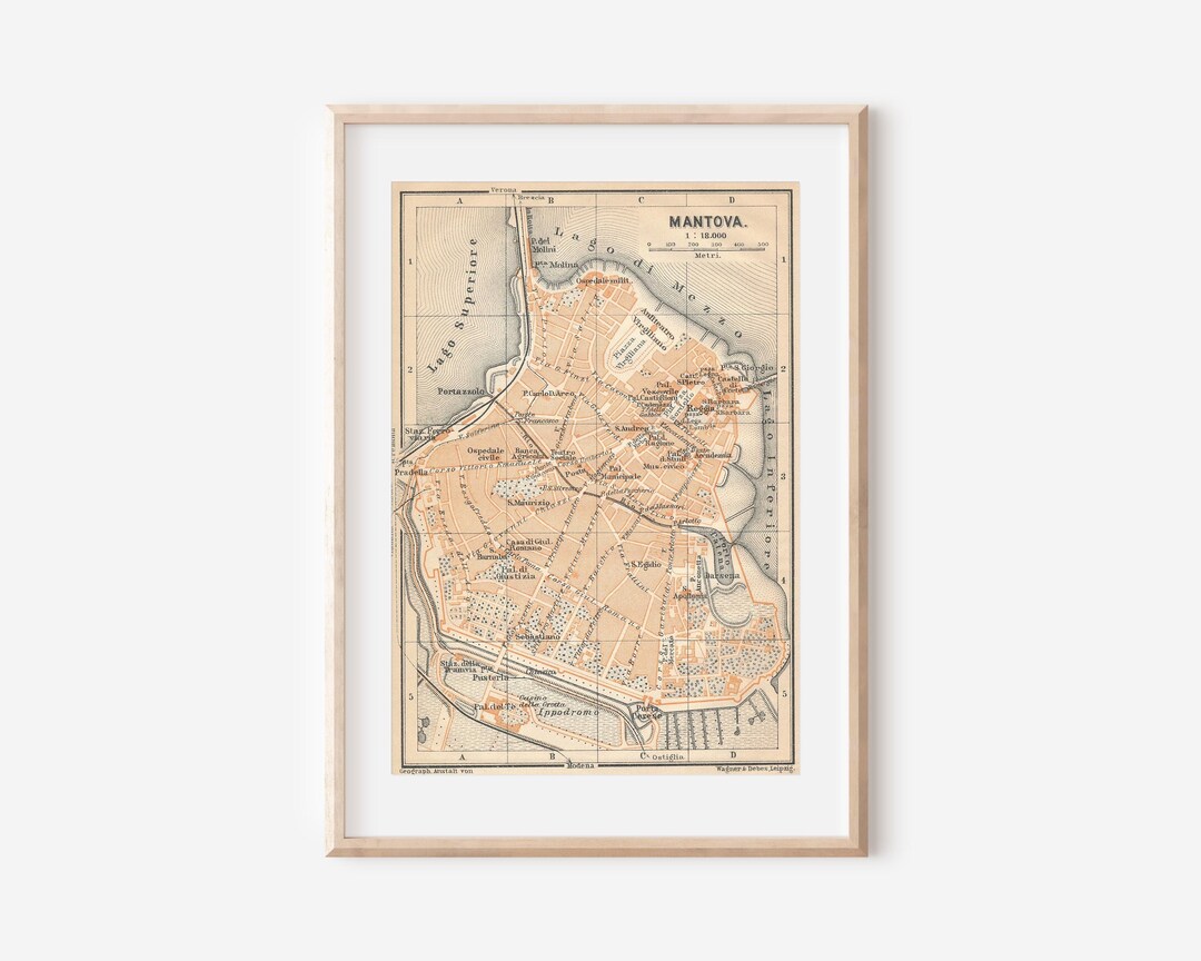 1906 Mantua (mantova) Italy Antique Map - Etsy