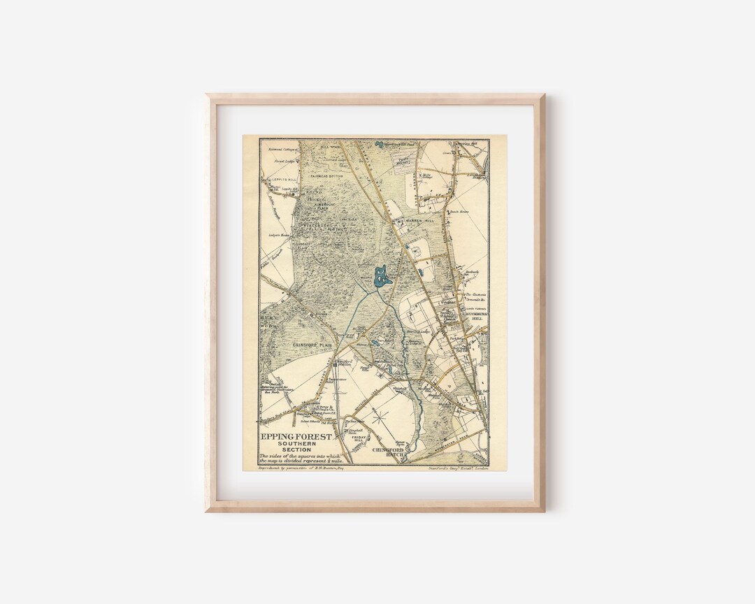1927 Epping Forest, London, England, United Kingdom Antique Map - Etsy