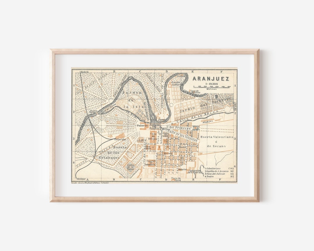 1913 Aranjuez Spain Antique Map - Etsy