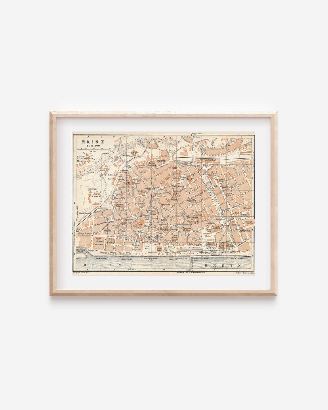1931 Mainz Germany Antique Map - Etsy
