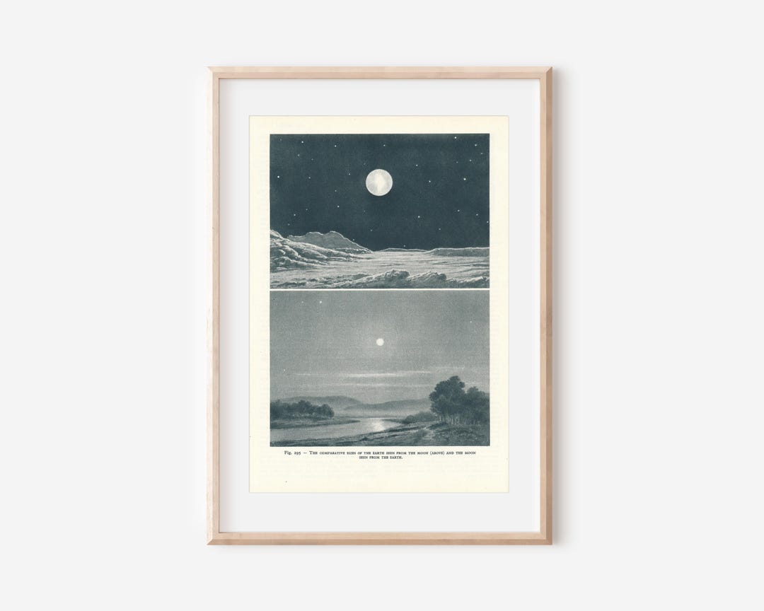 1959 Earth View From Moon & Moon View From Earth Vintage Astronomy ...