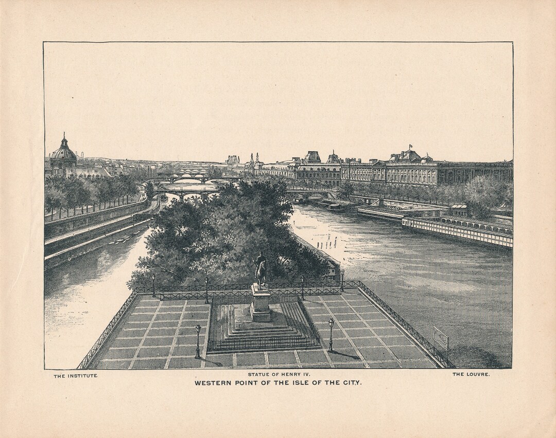 1892 Paris France Antique Print - Etsy