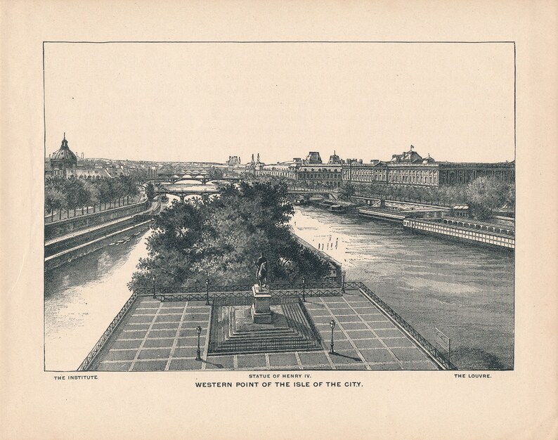 1892 Paris France Antique Print - Etsy