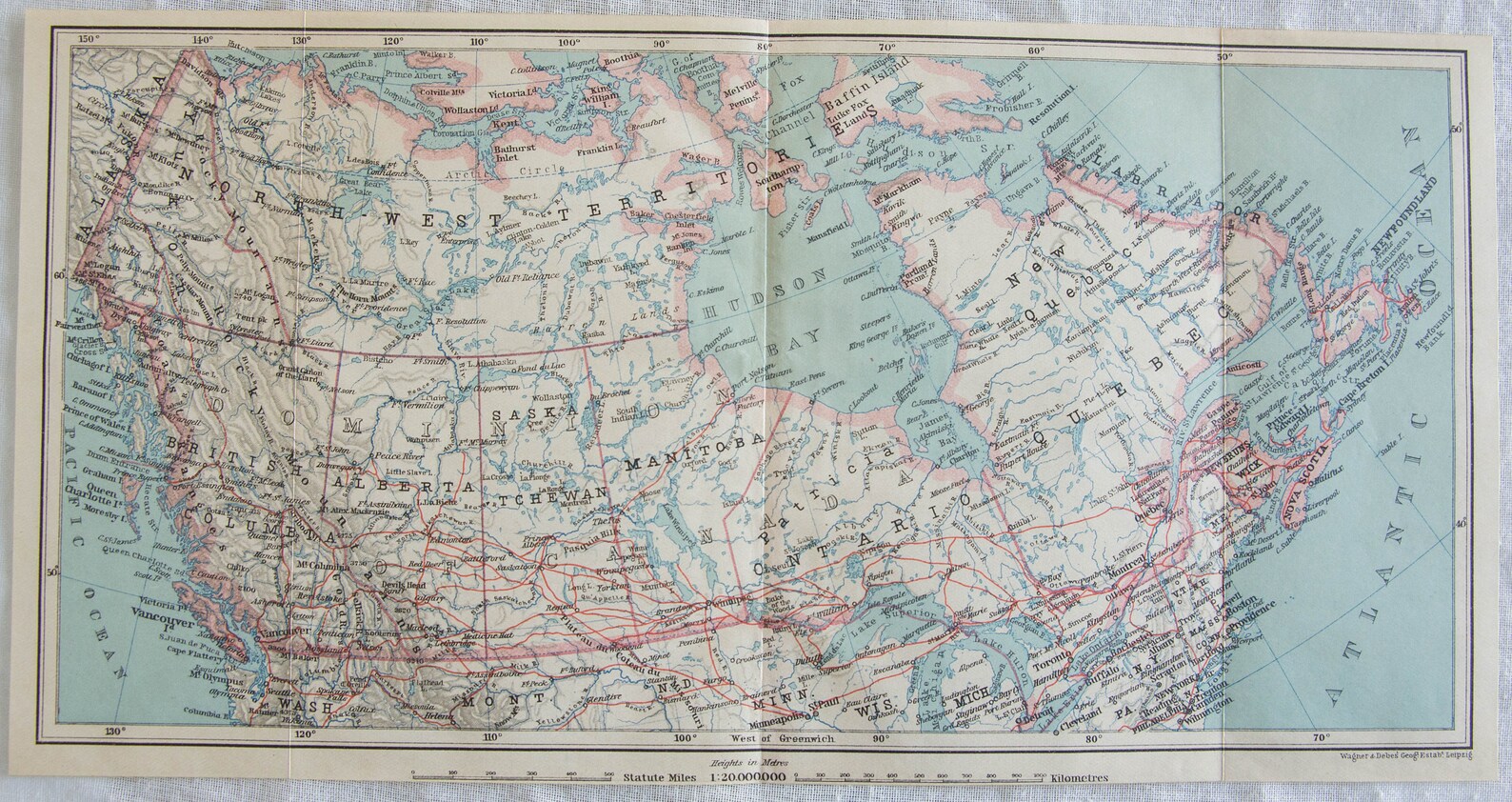 1907 Canada Antique Map | Etsy