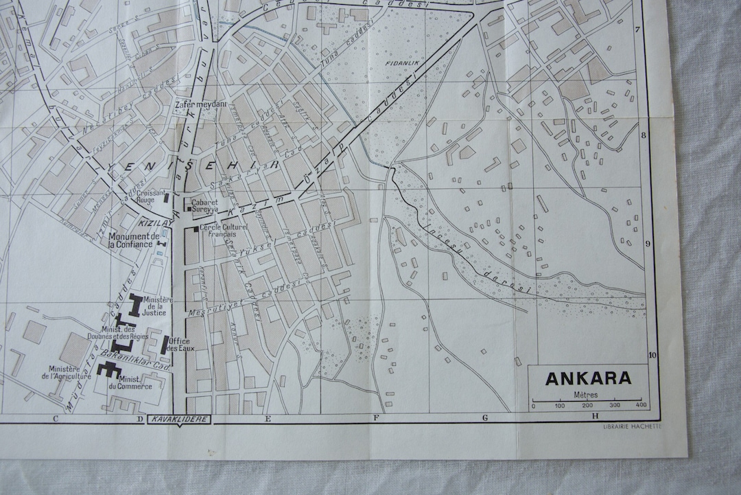 1960 Ankara Turkey Vintage Map - Etsy
