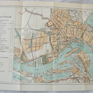 1926 Rotterdam Netherlands (holland) Antique Map - Etsy