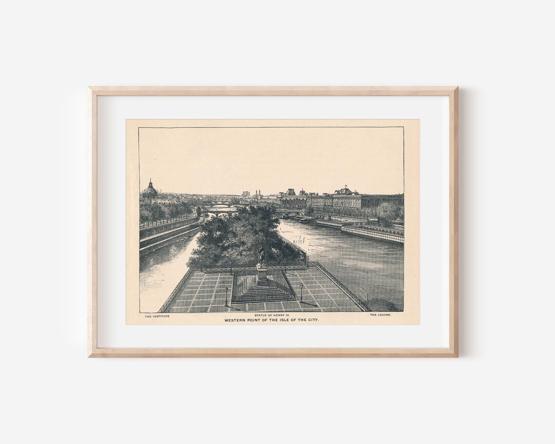 1892 Paris France & Louvre Museum View Antique Engraving Print - Etsy