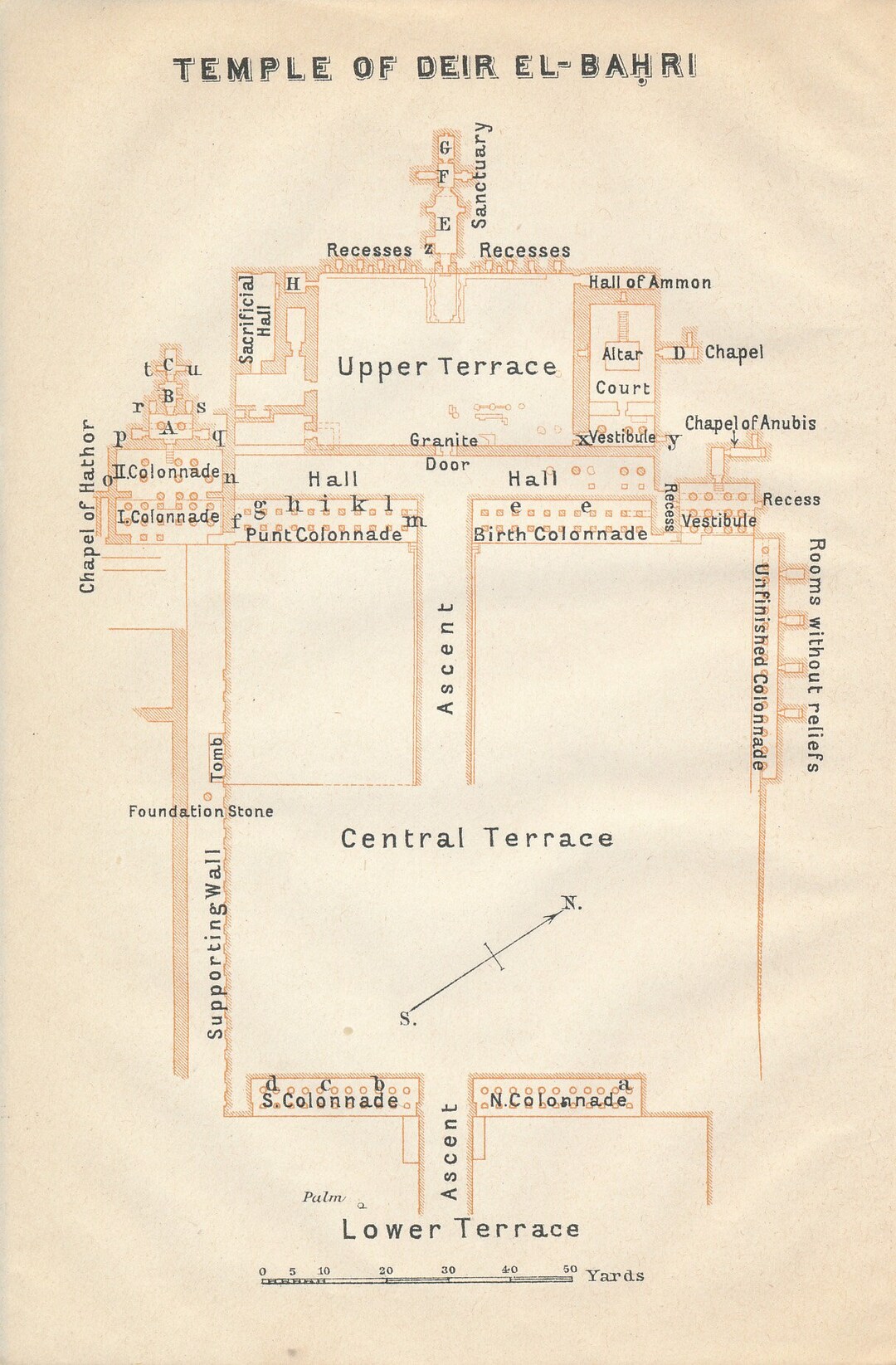 1908 Temple of Deir El-bahri Egypt Antique Map - Etsy