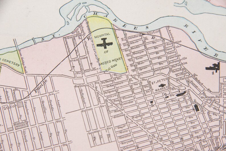 1901 Quebec Canada Antique Map - Etsy