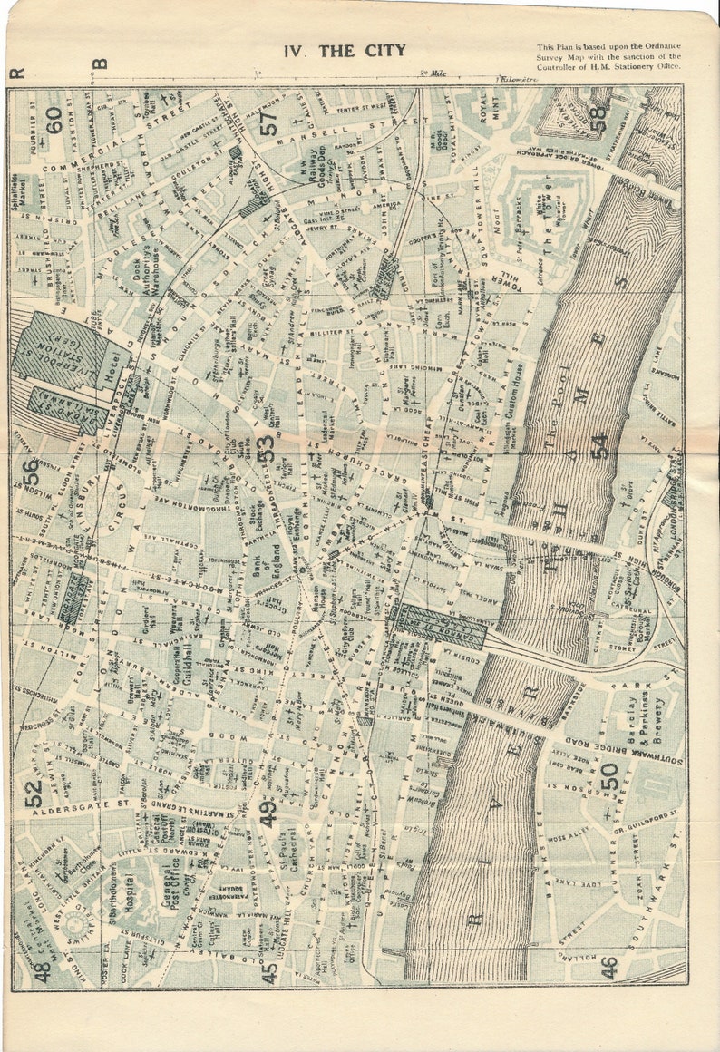 1922 London, England, United Kingdom Street Map - Etsy