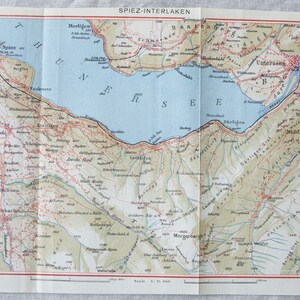 1948 Interlaken Switzerland Vintage Map - Etsy