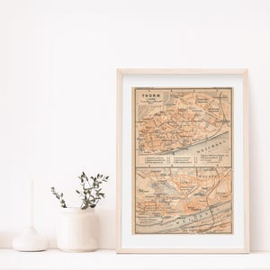 1910 Toruń Poland Antique Map - Etsy