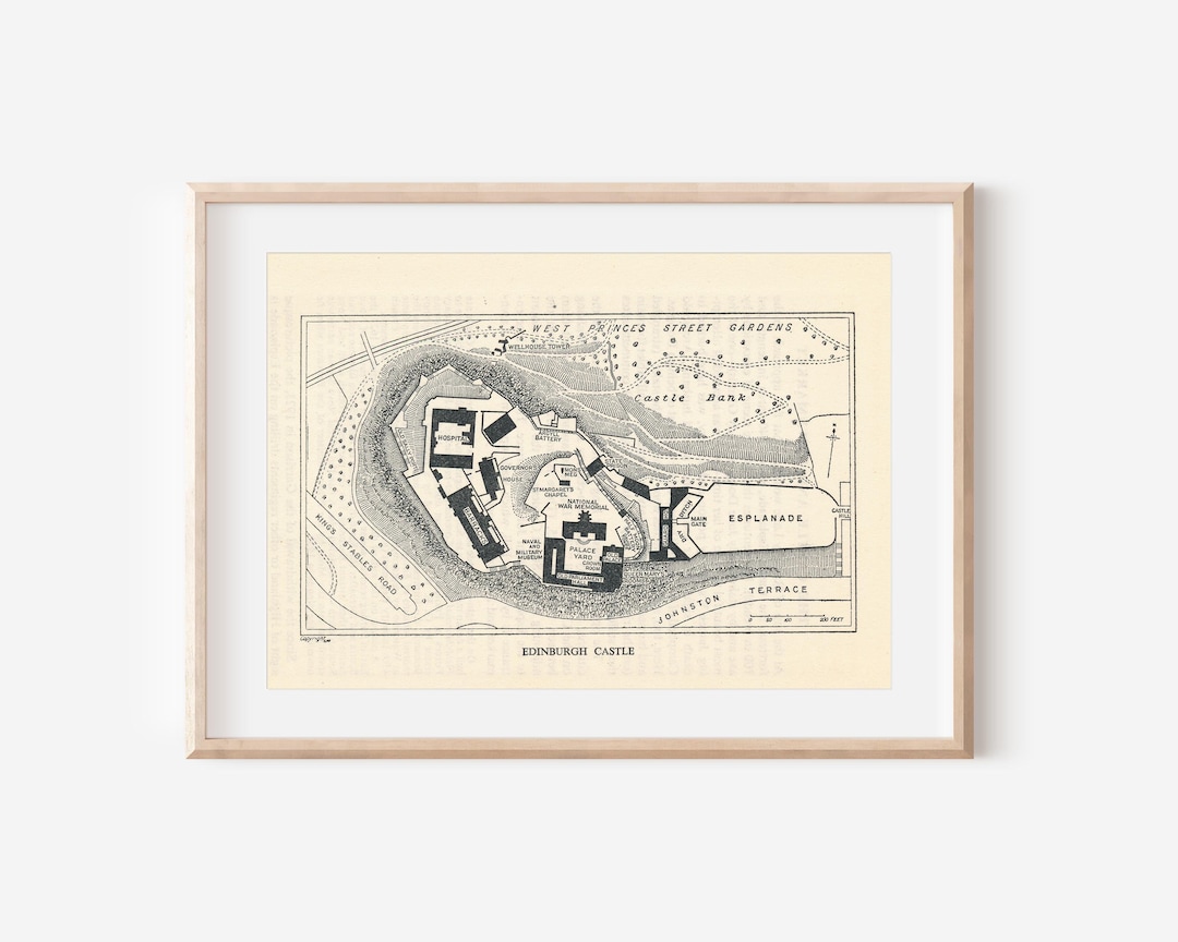 1955 Edinburgh Castle, Edinburgh Scotland Vintage Map - Etsy