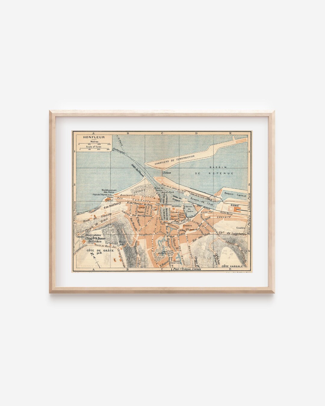 1926 Honfleur France Antique Map - Etsy