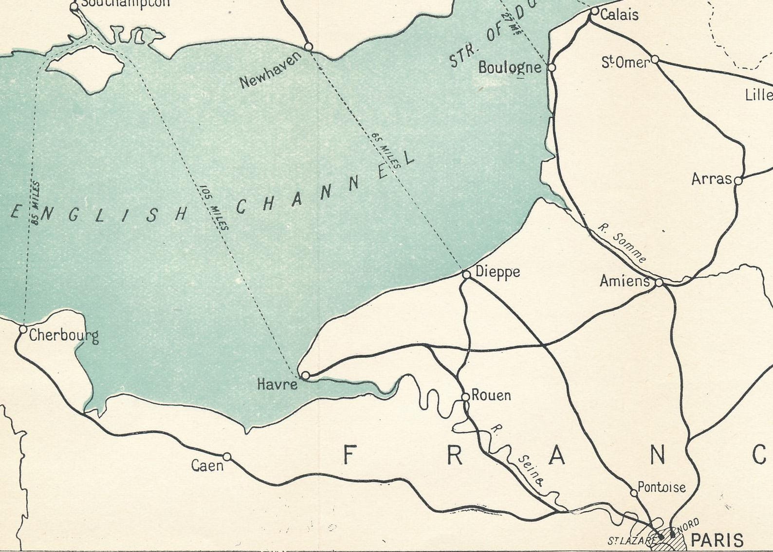 1929 English Channel Antique Map - Etsy