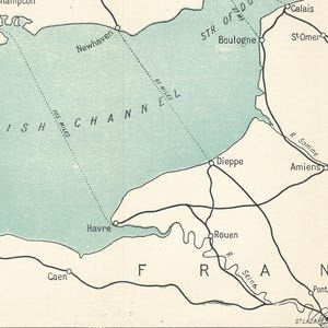 1929 English Channel Antique Map - Etsy
