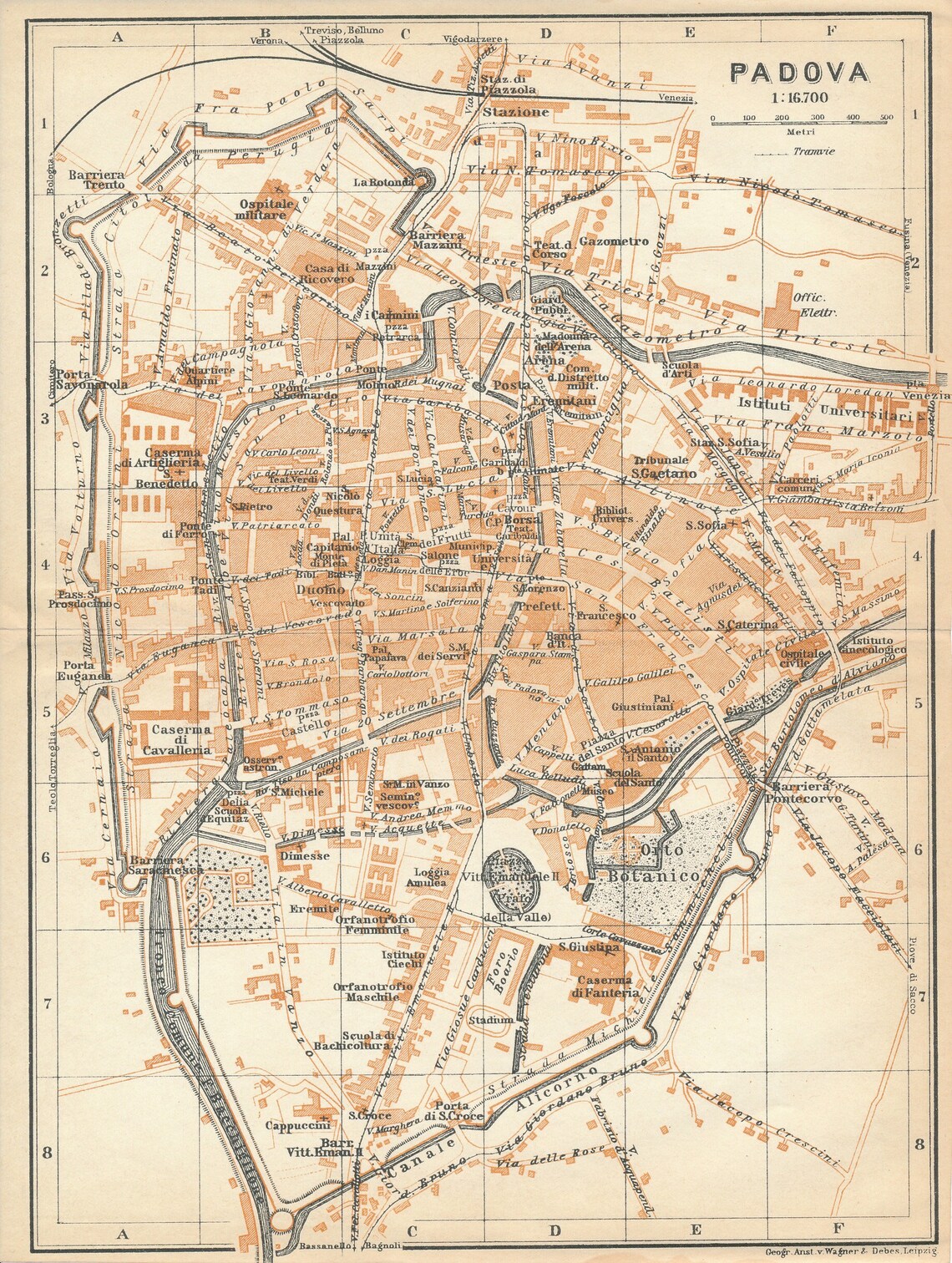 1928 Padua padova Italy Antique Map - Etsy