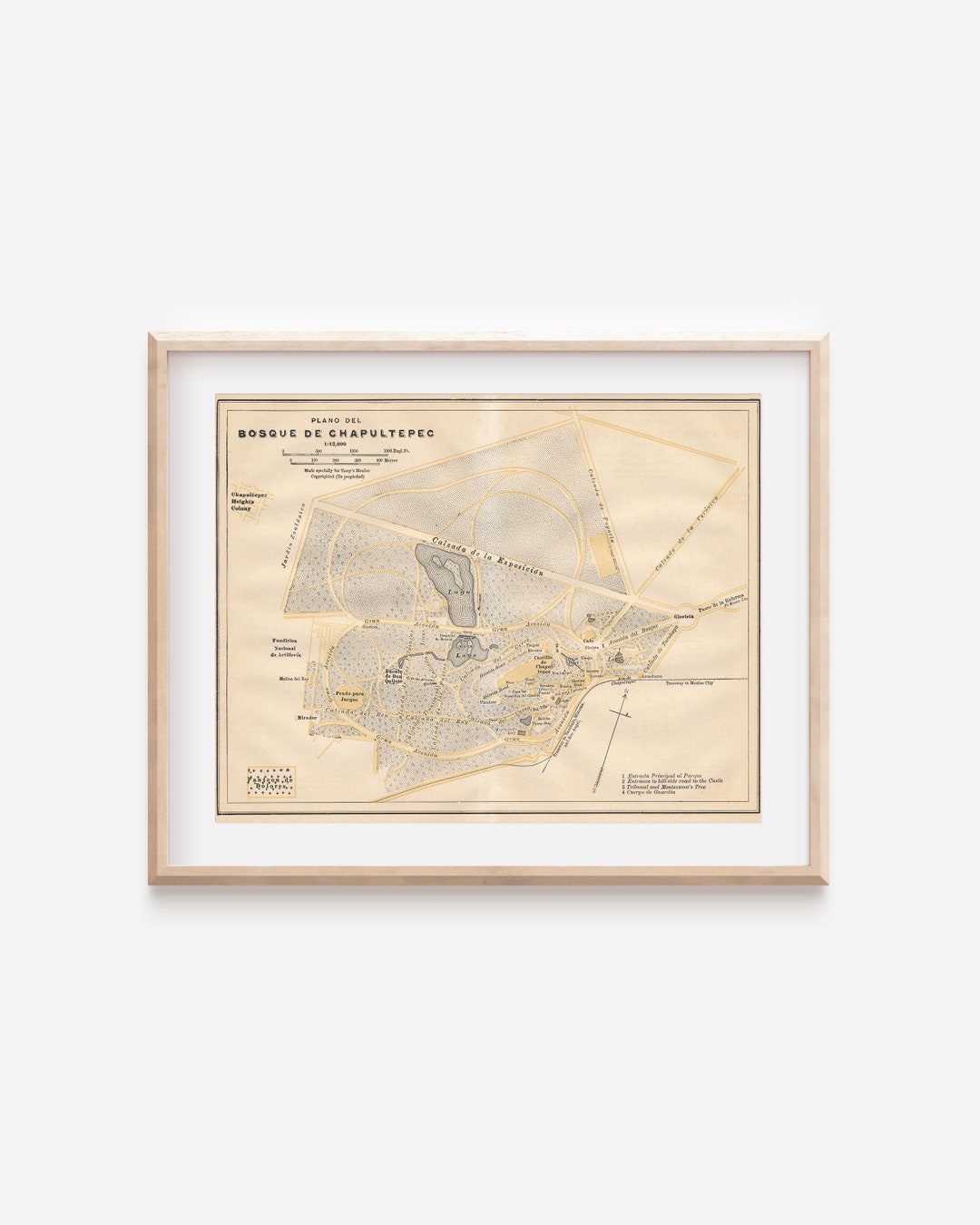 1935 Bosque De Chapultepec Ciudad de México México Mapa Vintage - Etsy ...
