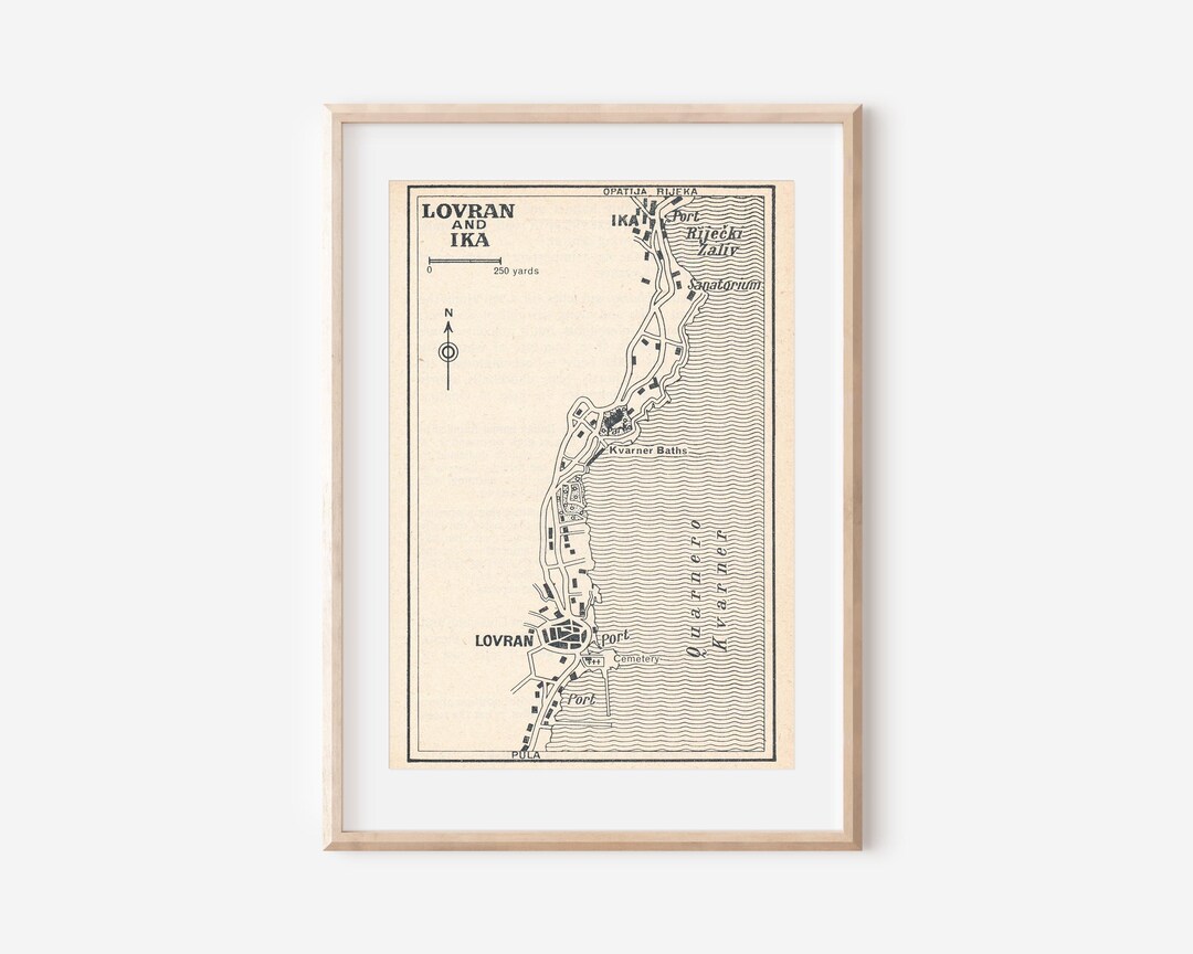 1966 Lovran & Ika Croatia Vintage Map - Etsy