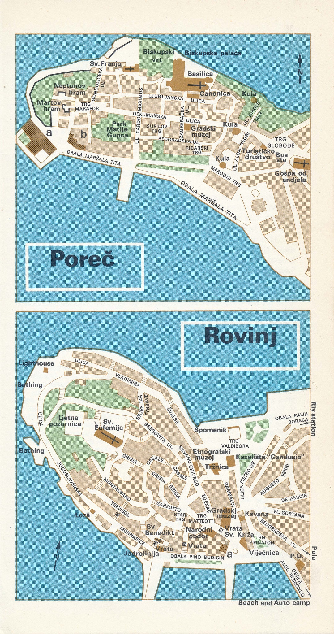 1969 Porec & Rovinj Croatia Vintage Map - Etsy