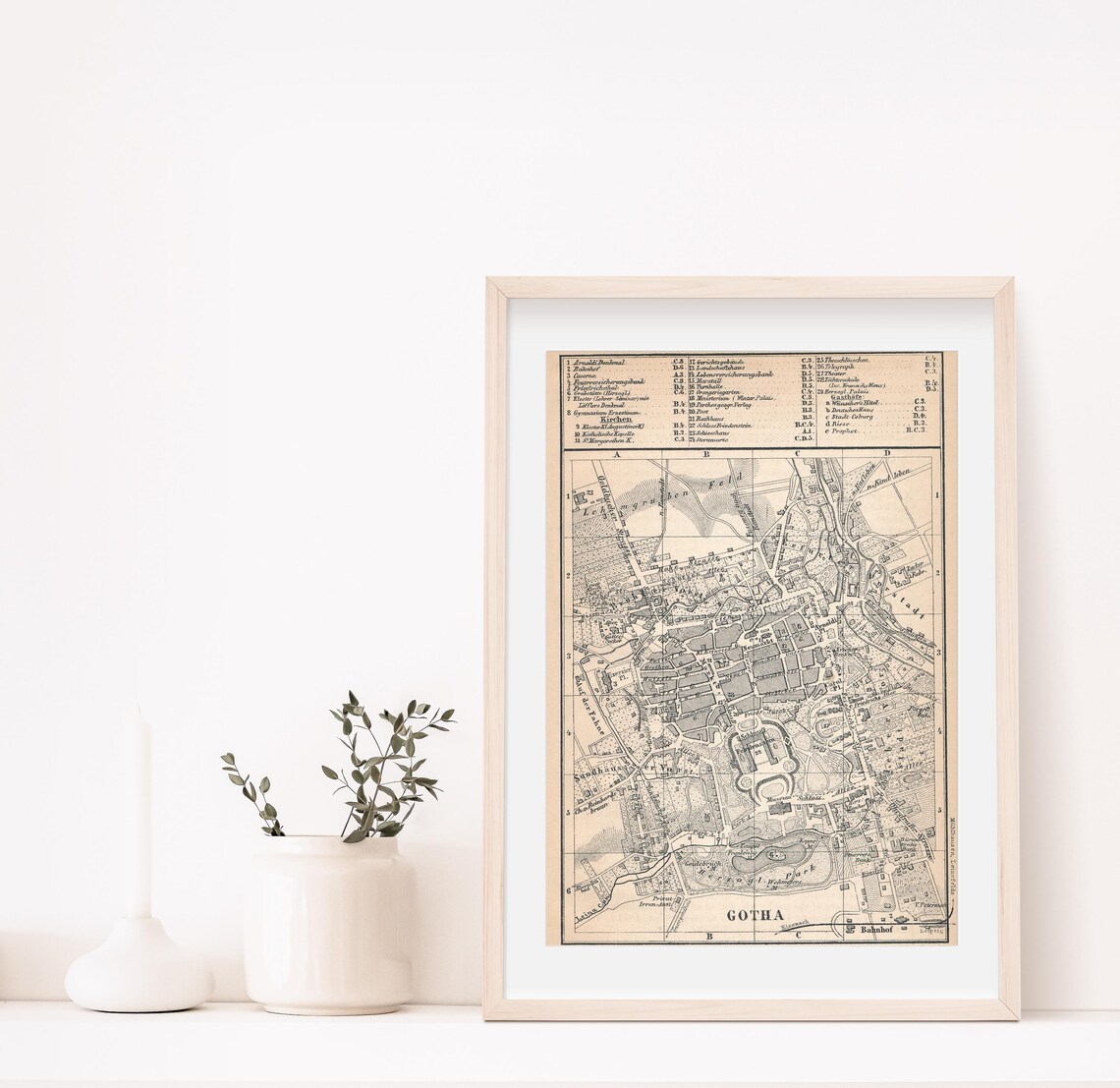 1881 Gotha Germany Antique Map - Etsy