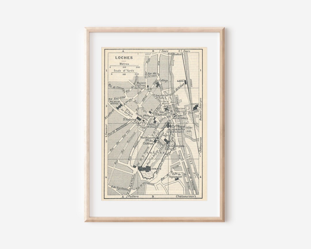 1926 Loches France Antique Map - Etsy