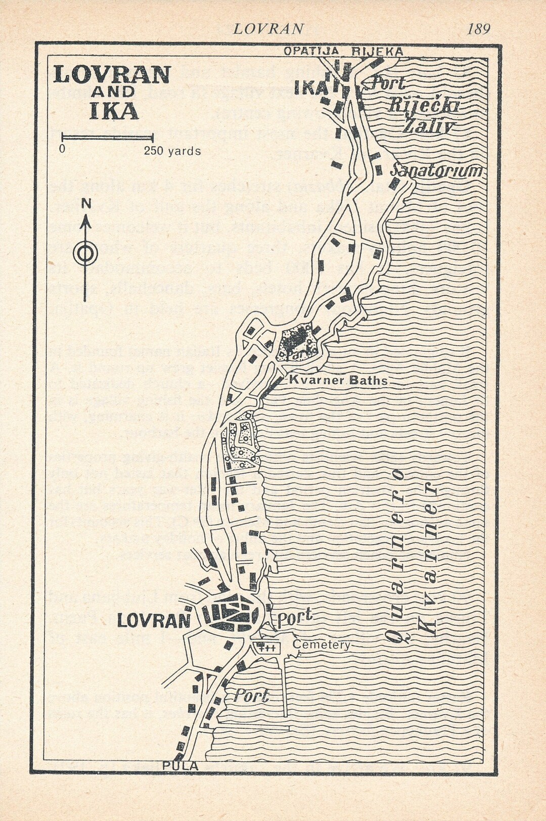 1966 Lovran & Ika Croatia Vintage Map - Etsy