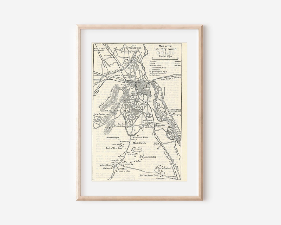 1959 Delhi India Vintage Map - Etsy