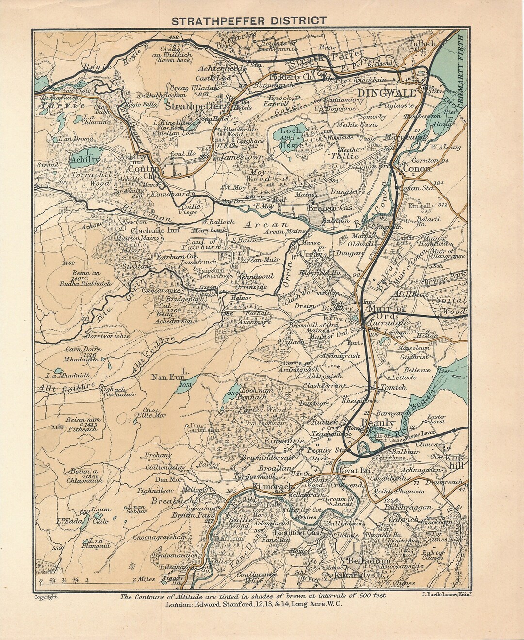 1903 Strathpeffer Scotland Antique Map - Etsy UK