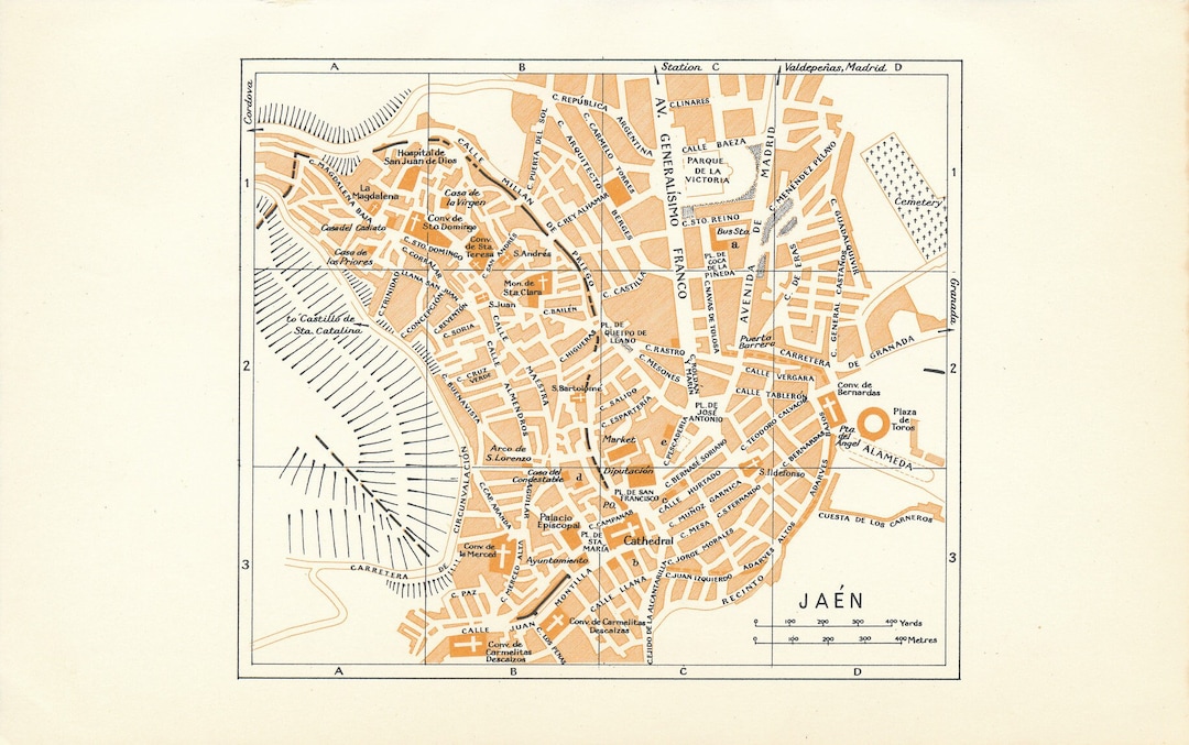 1964 Jaén Spain Vintage Map - Etsy