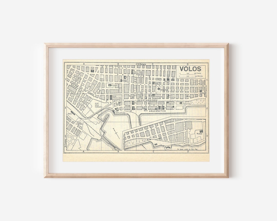 1967 Volos Greece Vintage Map - Etsy