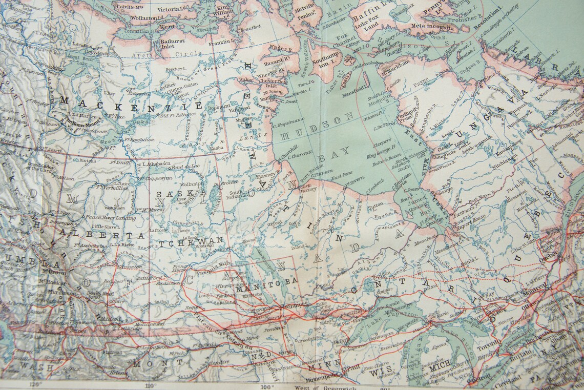 1907 Canada Antique Map - Etsy