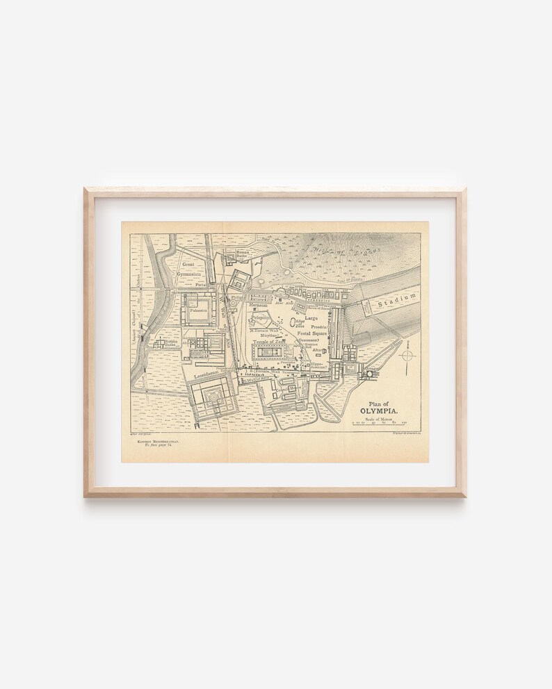 1906 Olympia Greece Antique Map - Etsy