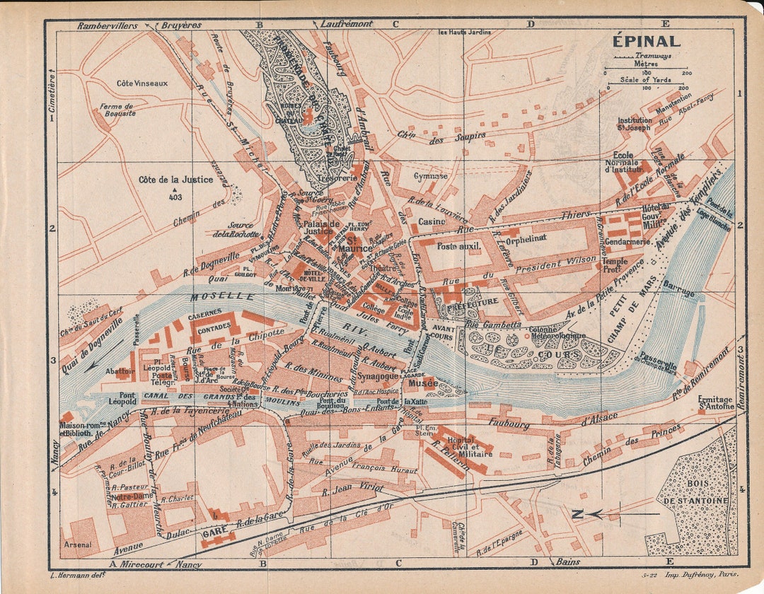 1922 Epinal France Antique Map - Etsy Singapore