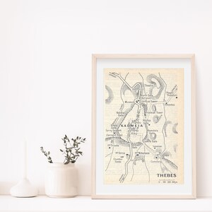 1964 Thebes Greece Antique Map - Etsy