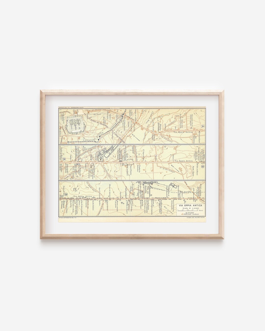 1965 Rome Italy Appian Way Vintage Map - Etsy