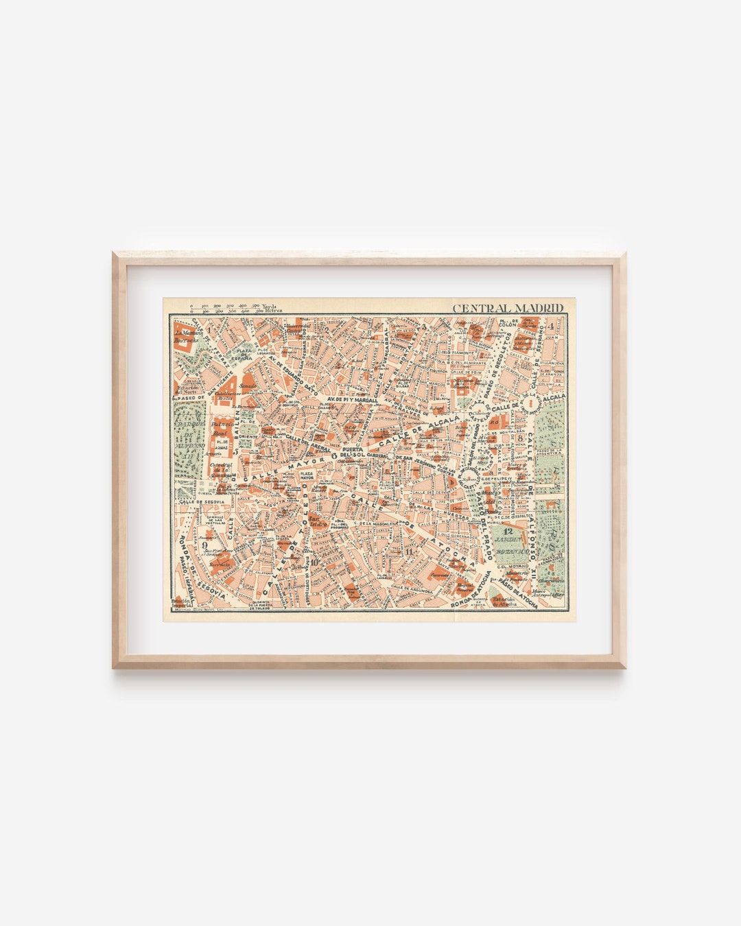 1930 Madrid Spain Antique Map - Etsy