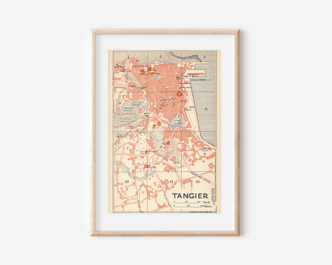 1929 Tangier Morocco Antique Map - Etsy