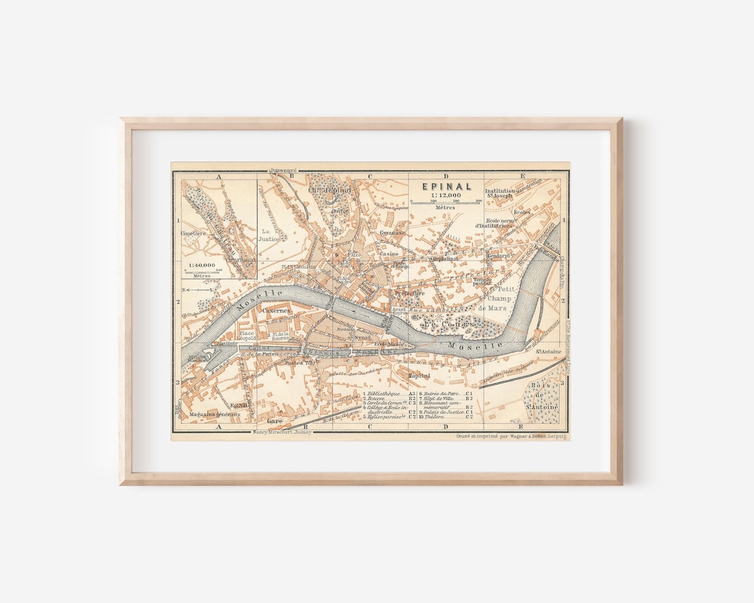 1909 Epinal France Antique Map - Etsy