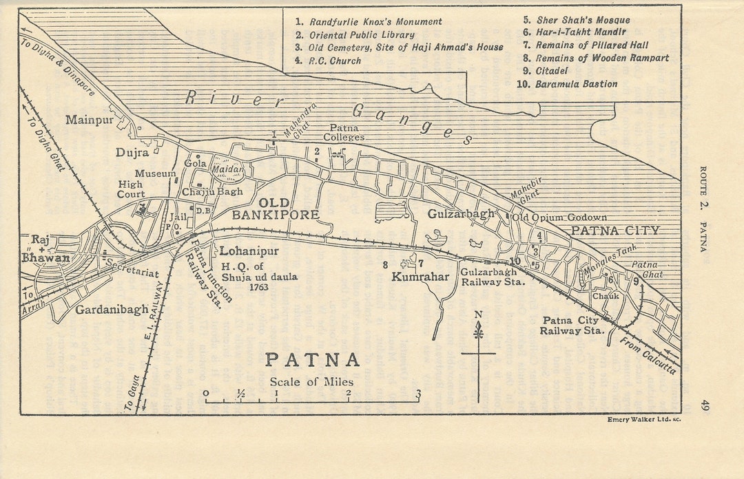 1959 Patna India Vintage Map - Etsy UK