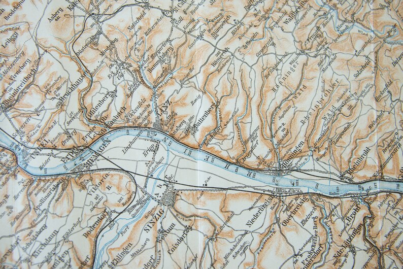 1931 Rhine River, Bonn to Koblenz Germany Antique Map - Etsy