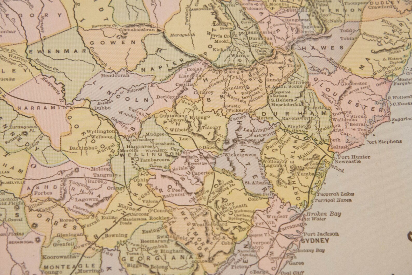 1901 New South Wales Australia Antique Map - Etsy