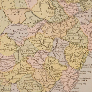1901 New South Wales Australia Antique Map - Etsy