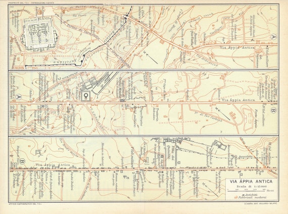 Vía Apia Antigua Roma Mapa En Blanco