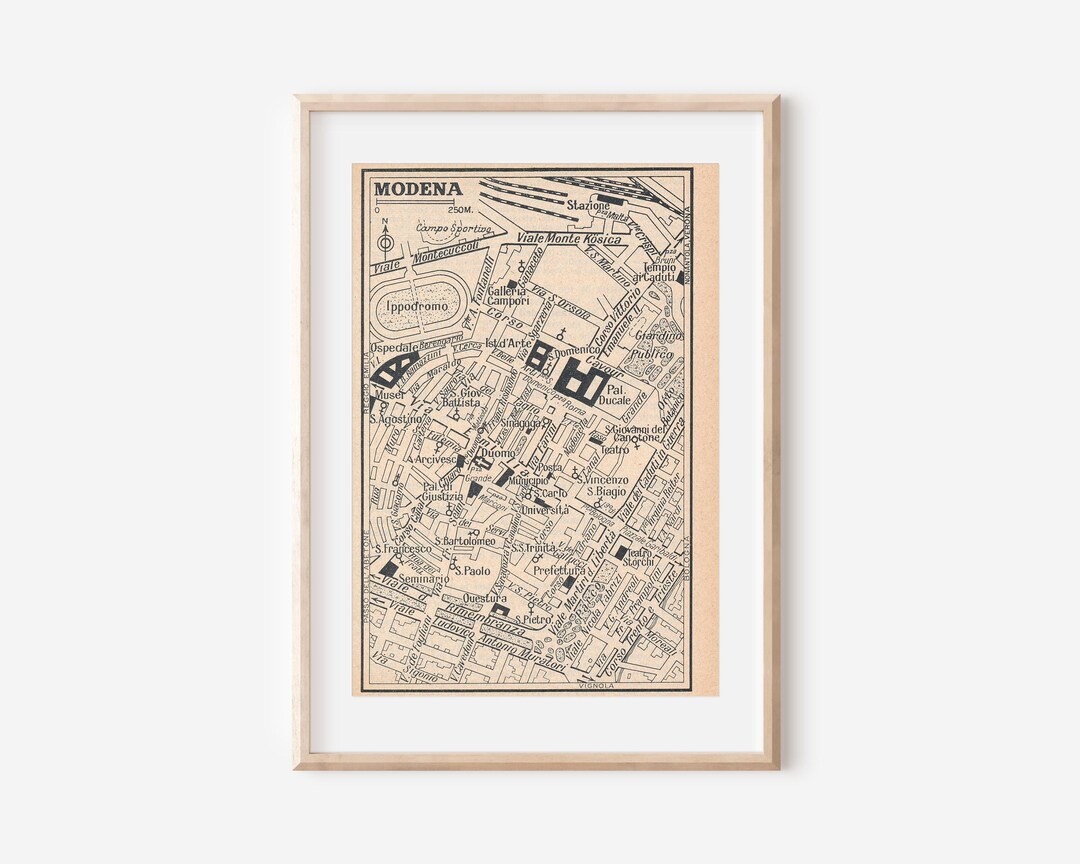 1954 Modena Italy Vintage Map - Etsy