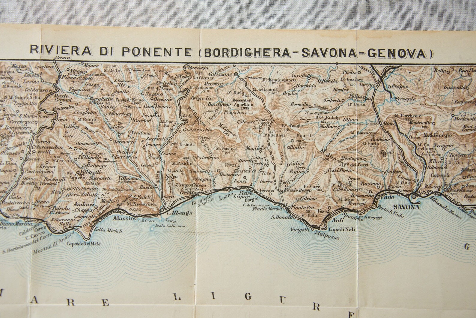 1928 Italian Riviera Antique Map - Etsy