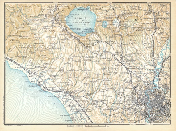 1965 Rome Italy Vintage Map | Etsy
