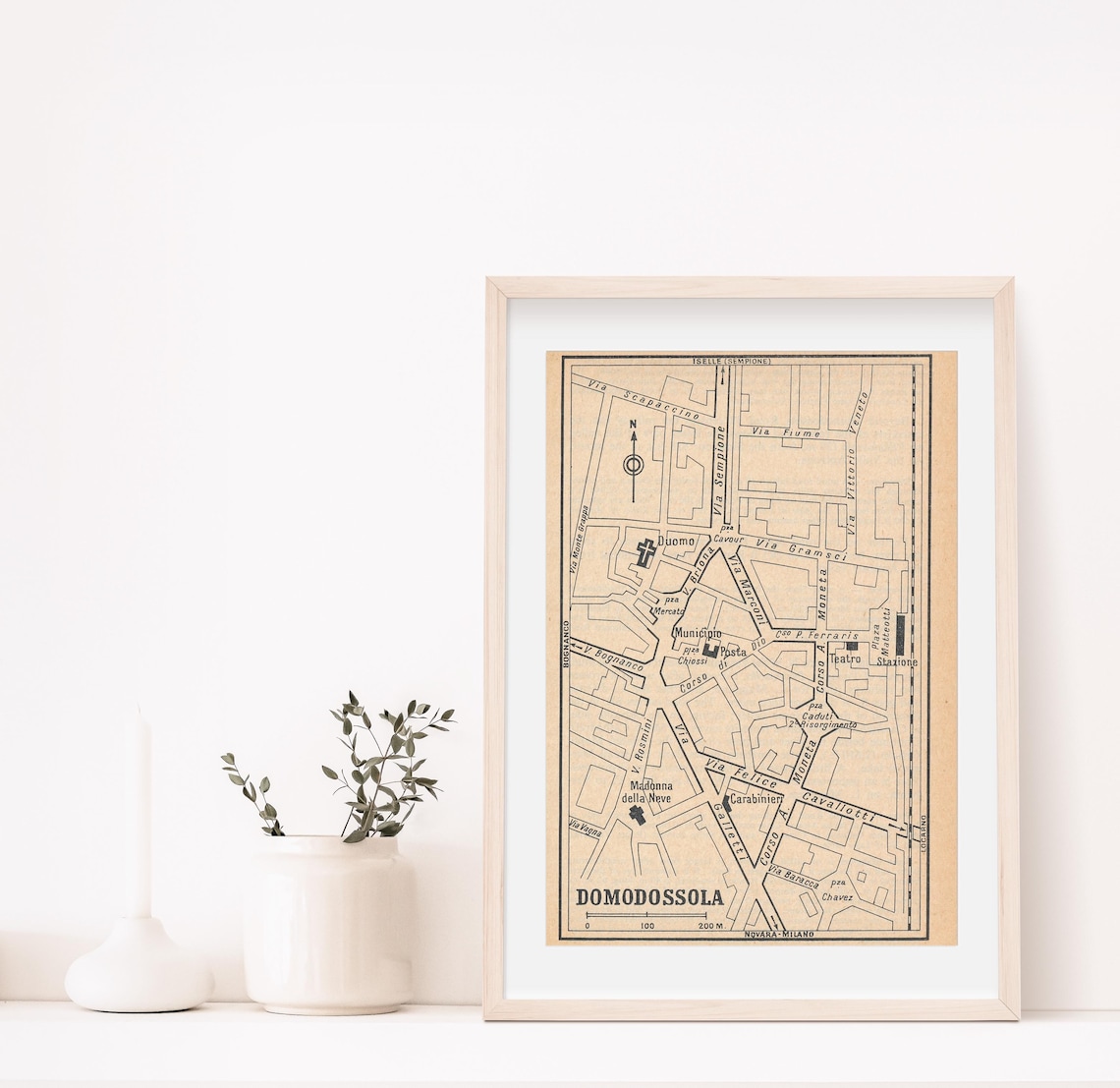 1954 Domodossola Italy Vintage Map - Etsy