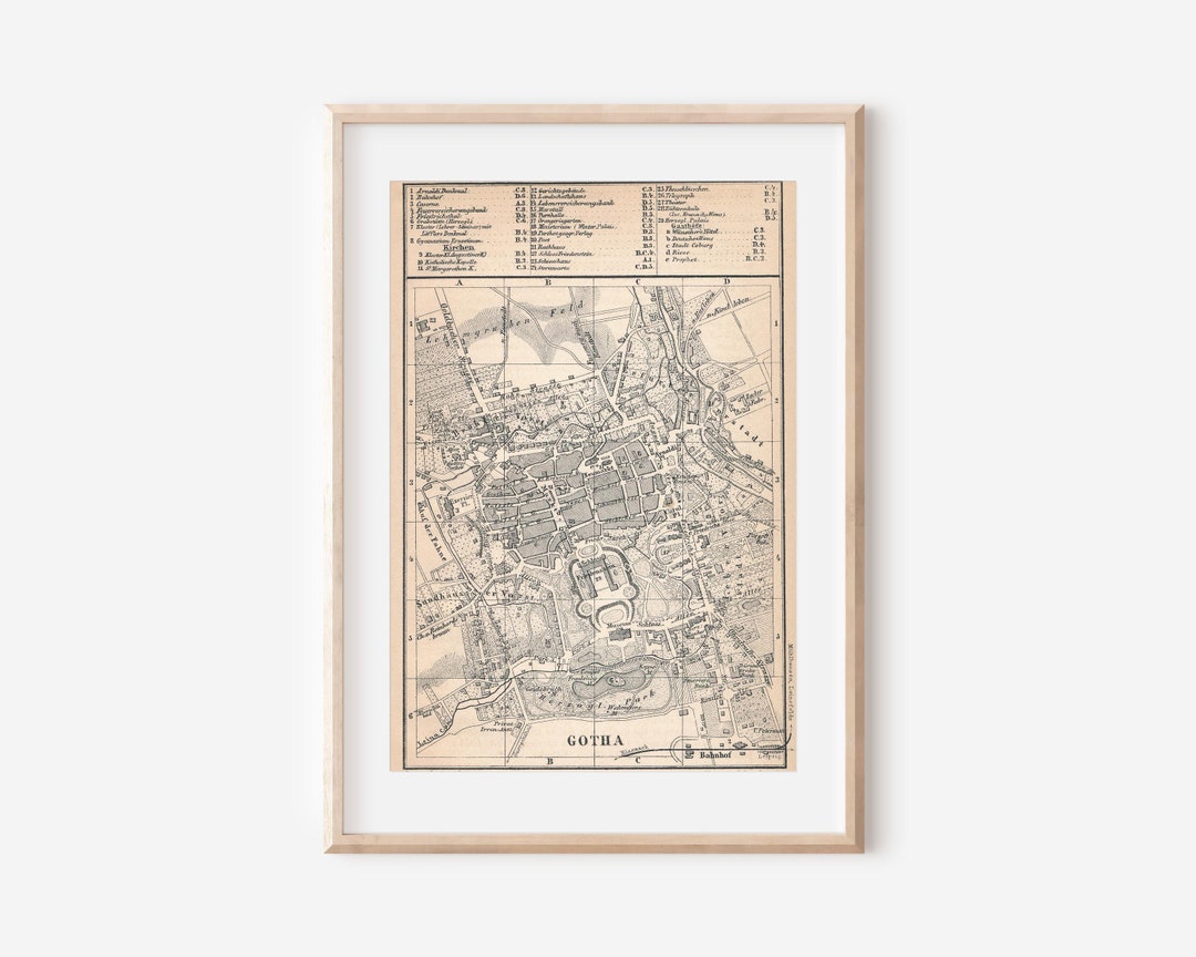 1881 Gotha Germany Antique Map - Etsy